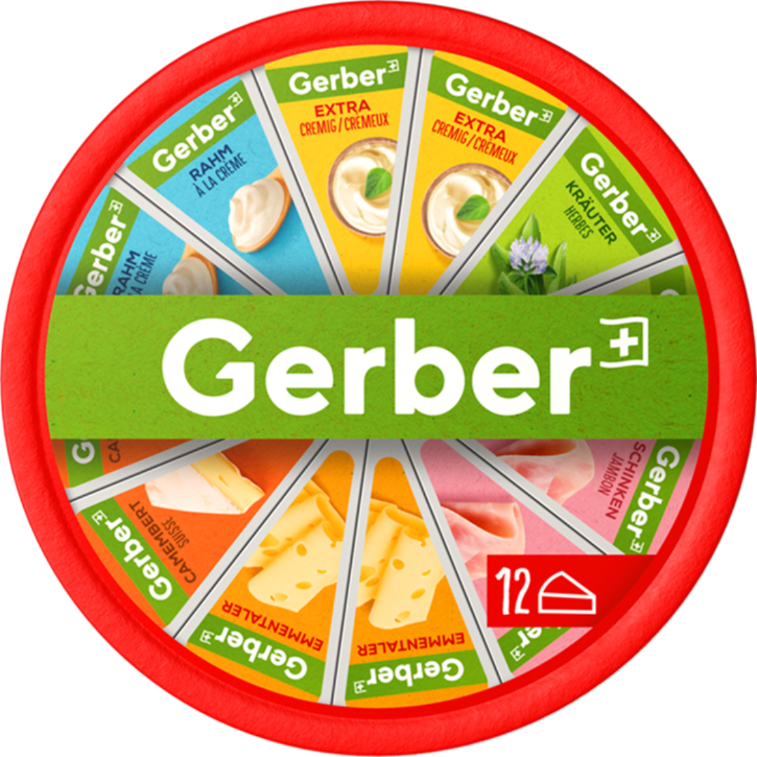 Gerber Streichkäse Assortiert, 12 Portionen | Gerber